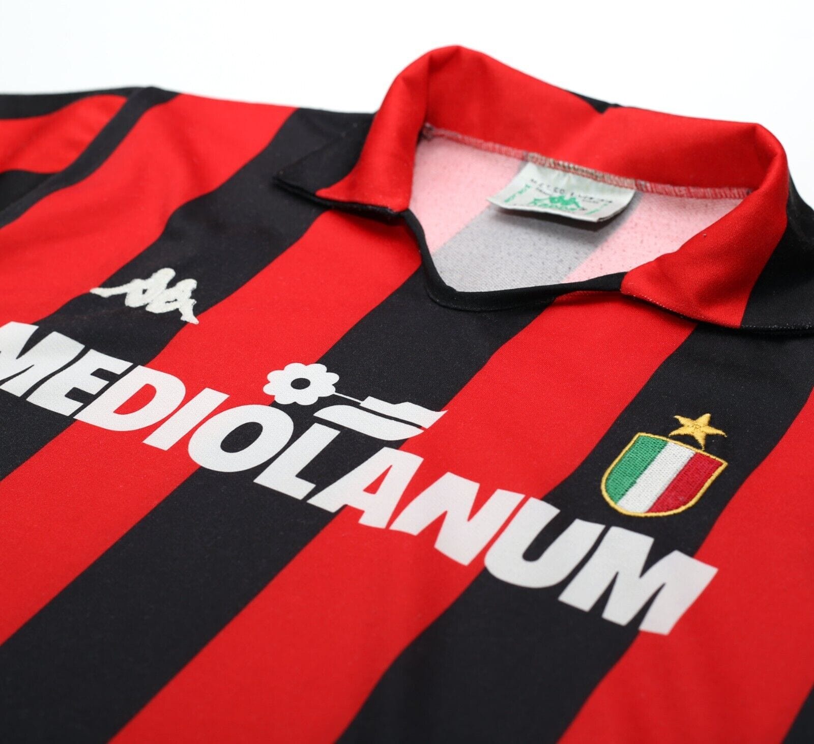 1988/89 AC MILAN Vintage Kappa Long Sleeve Home Football Shirt Jersey ...