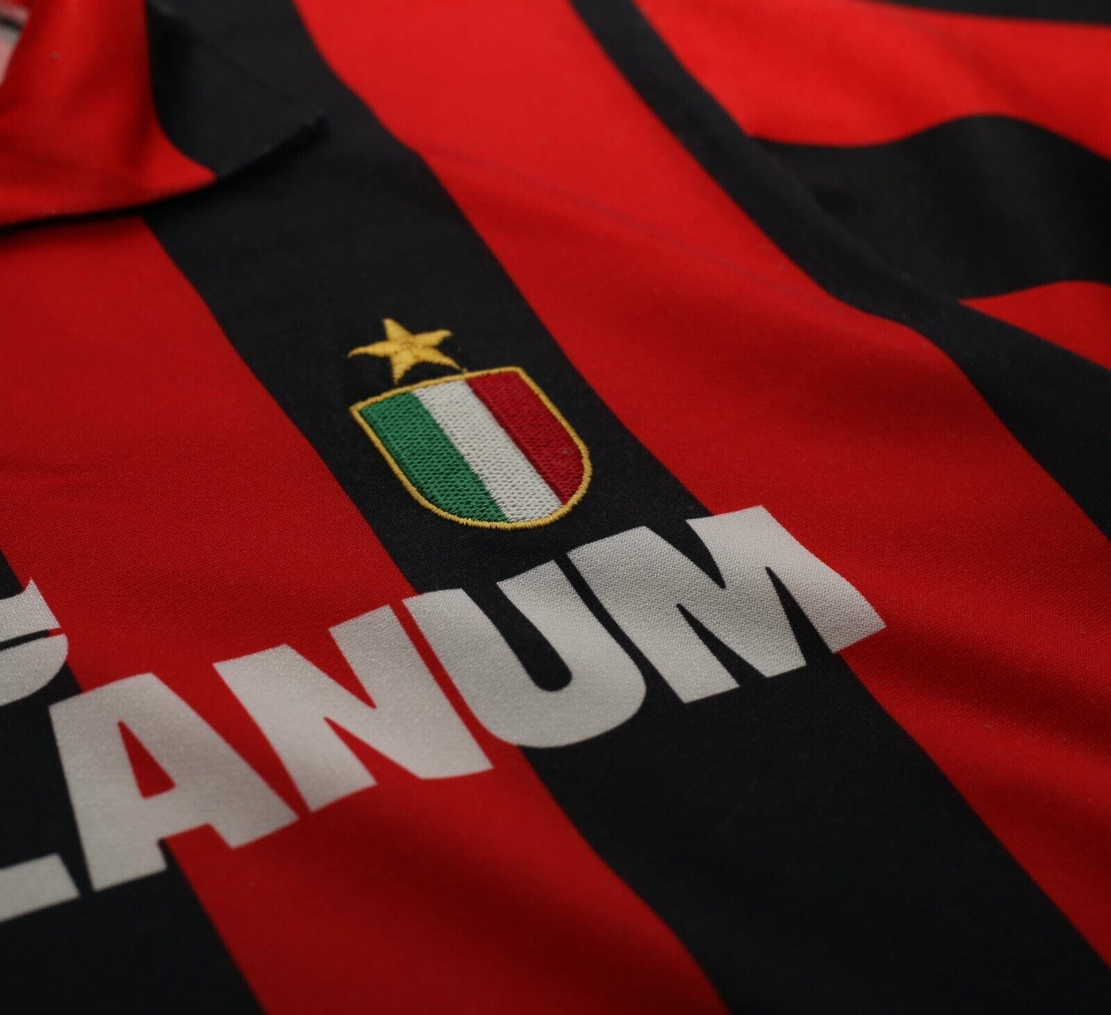 1988/89 AC MILAN Vintage Kappa Long Sleeve Home Football Shirt Jersey ...