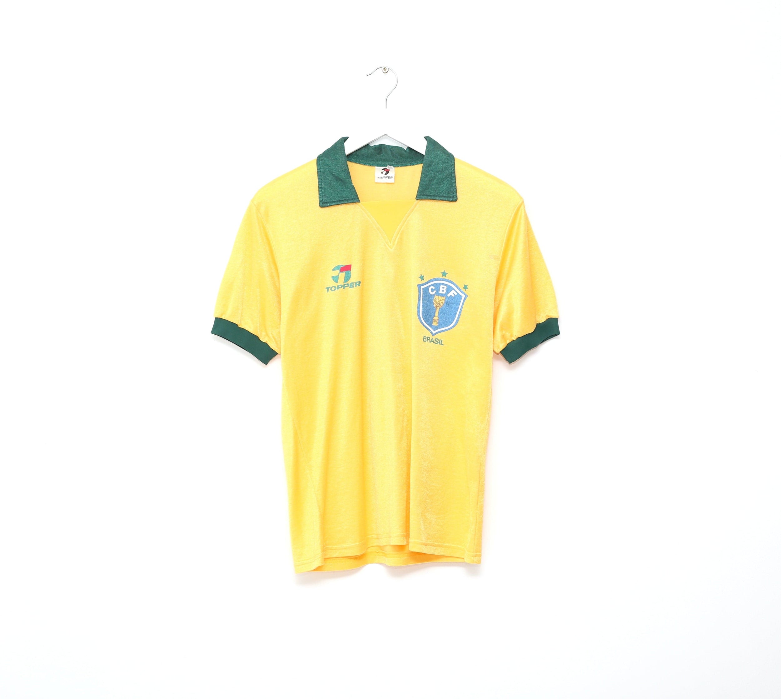 1988/91 BRAZIL Vintage Topper Home Football Shirt Jersey (S/M ...
