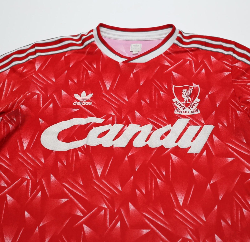 1989/91 LIVERPOOL Retro adidas Originals Candy Home Football Shirt (L ...
