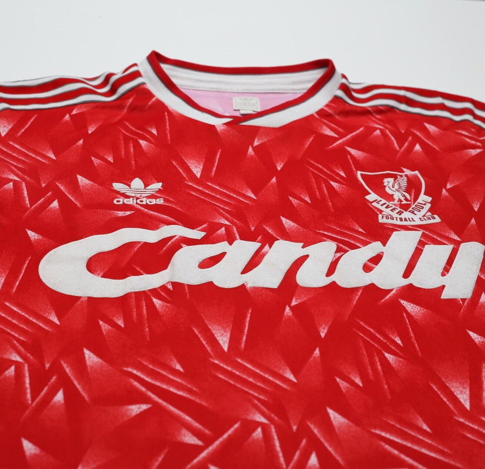 1989/91 LIVERPOOL Retro adidas Originals Candy Home Football Shirt (L ...
