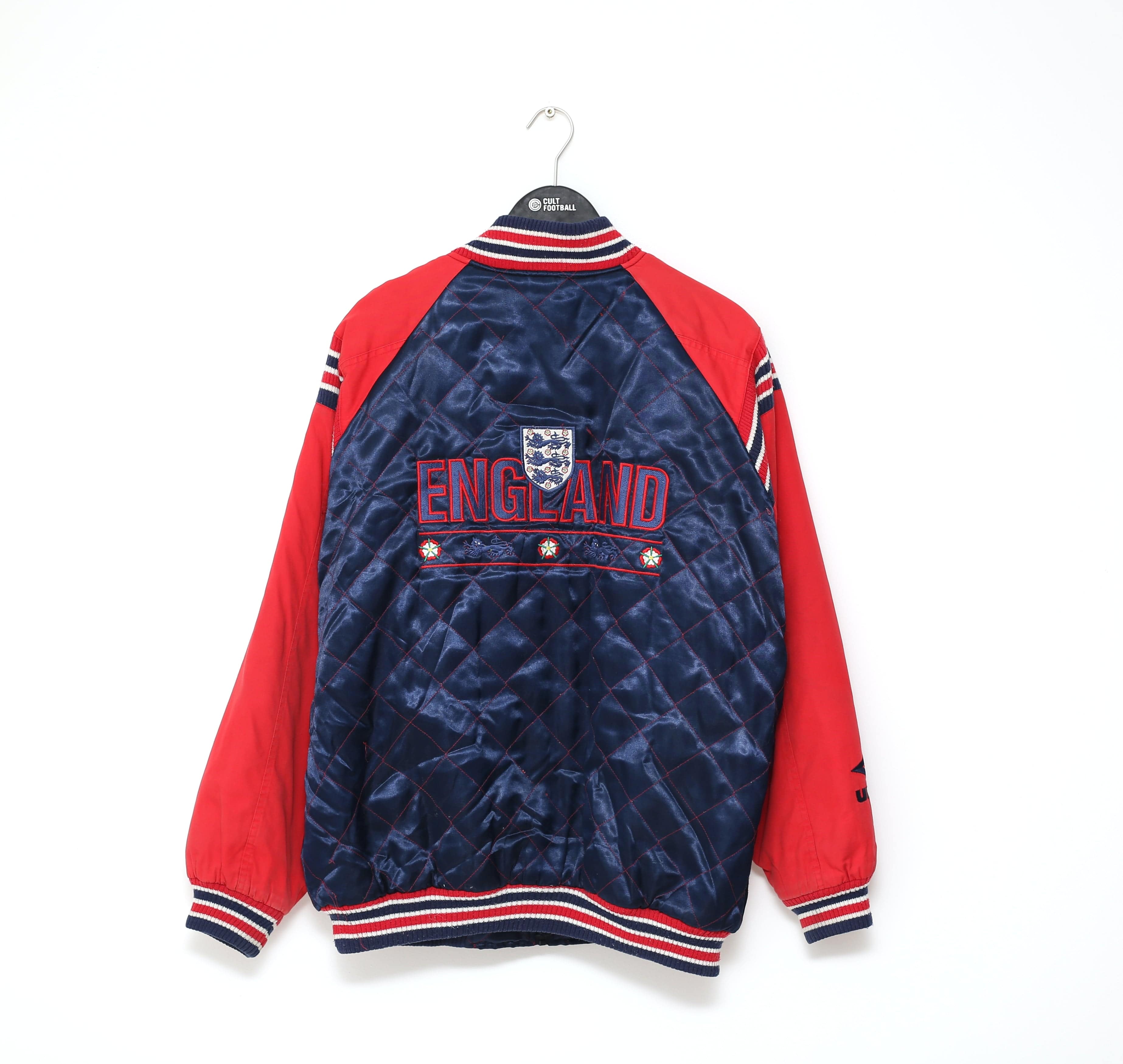 1992/93 ENGLAND Vintage Umbro Bomber Jacket (L) Gascoigne Platt Sheare ...