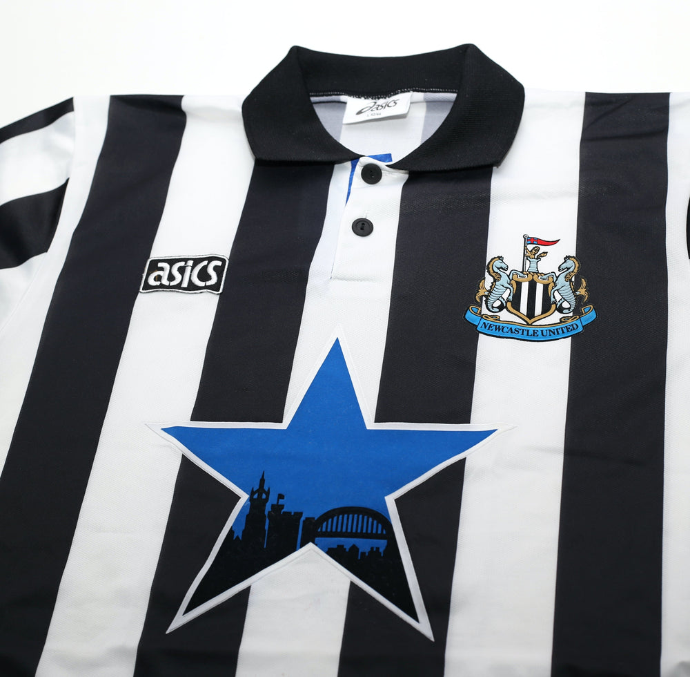 1993/95 COLE #9 Newcastle United Vintage Asics Football Shirt (L ...