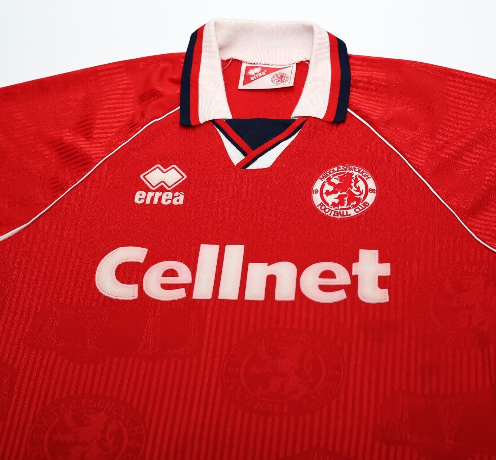 1995/96 JUNINHO #25 Middlesbrough Vintage errea Home Football Shirt (L ...