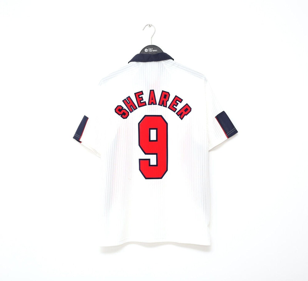 1997/99 SHEARER #9 England Vintage Umbro Home Football Shirt M/L World ...