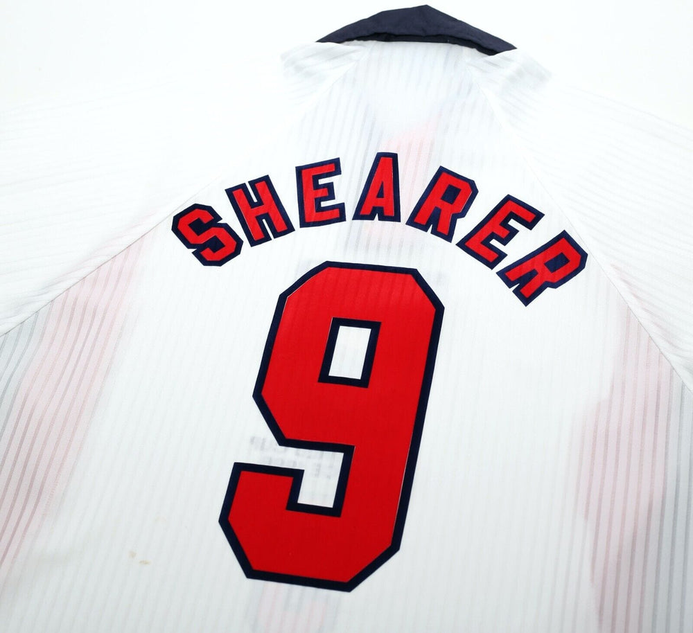 1997/99 SHEARER #9 England Vintage Umbro Home Football Shirt M/L World ...