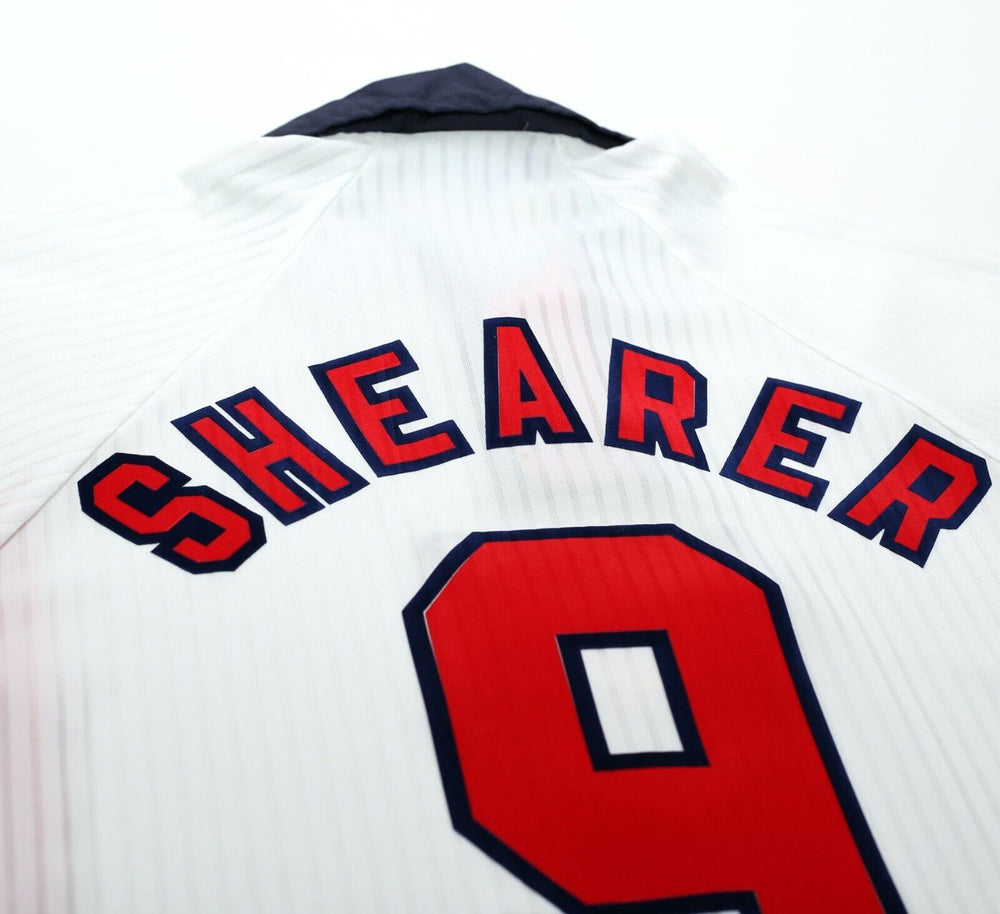 1997/99 SHEARER #9 England Vintage Umbro Home Football Shirt M/L World ...