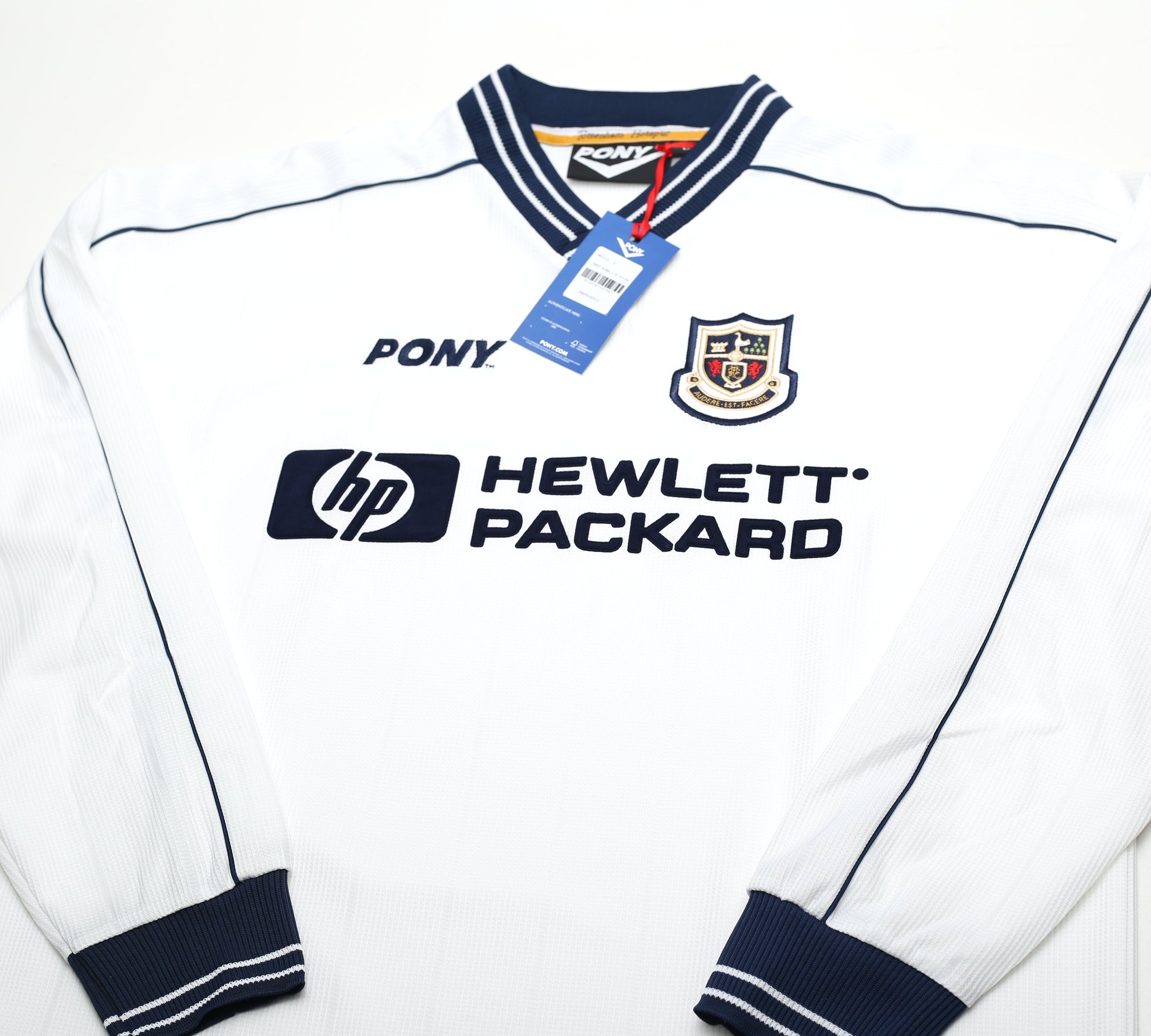 1997/99 TOTTENHAM HOTSPUR Retro PONY Reissue Long Sleeve Home Football ...