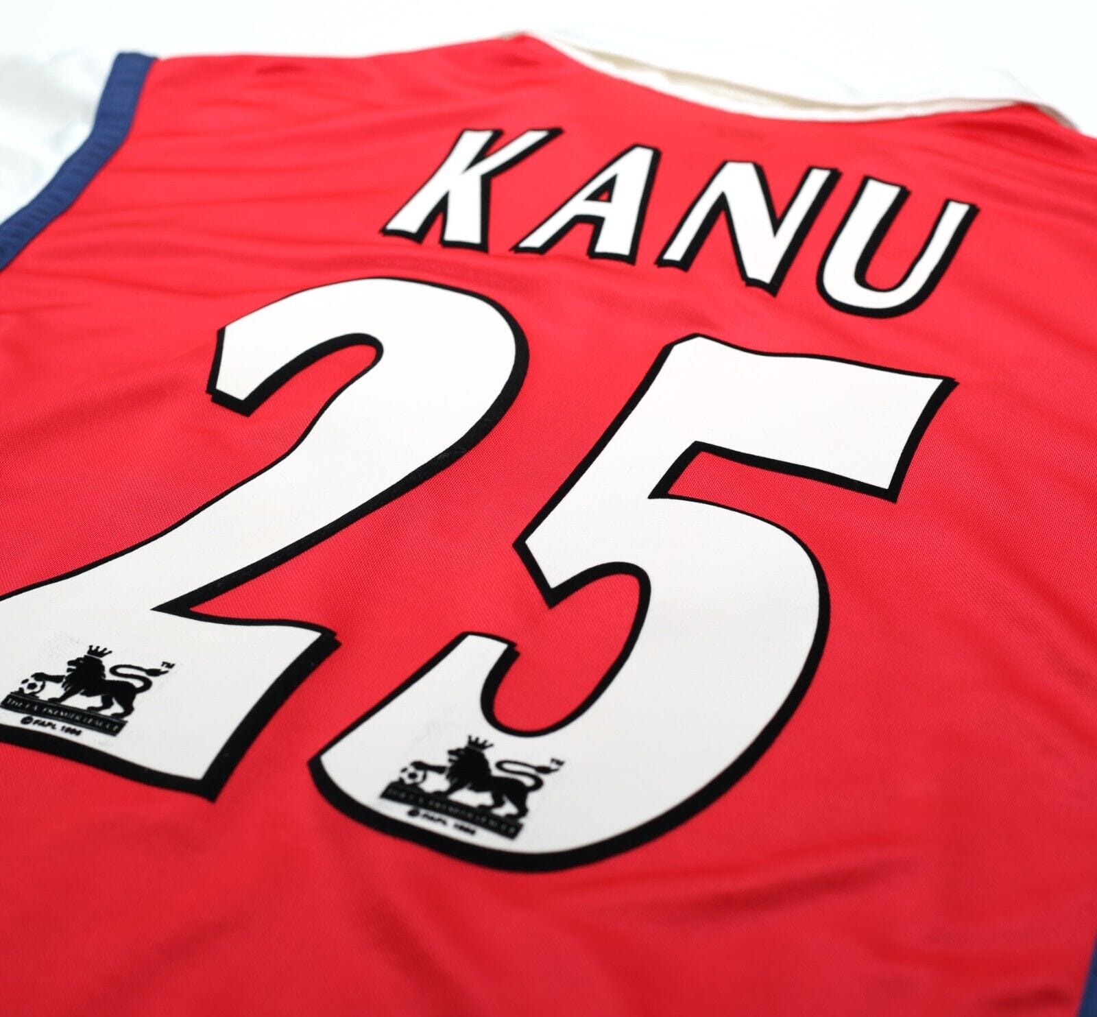 1998/99 KANU #25 Arsenal Vintage Nike Home Football Shirt Jersey (S ...