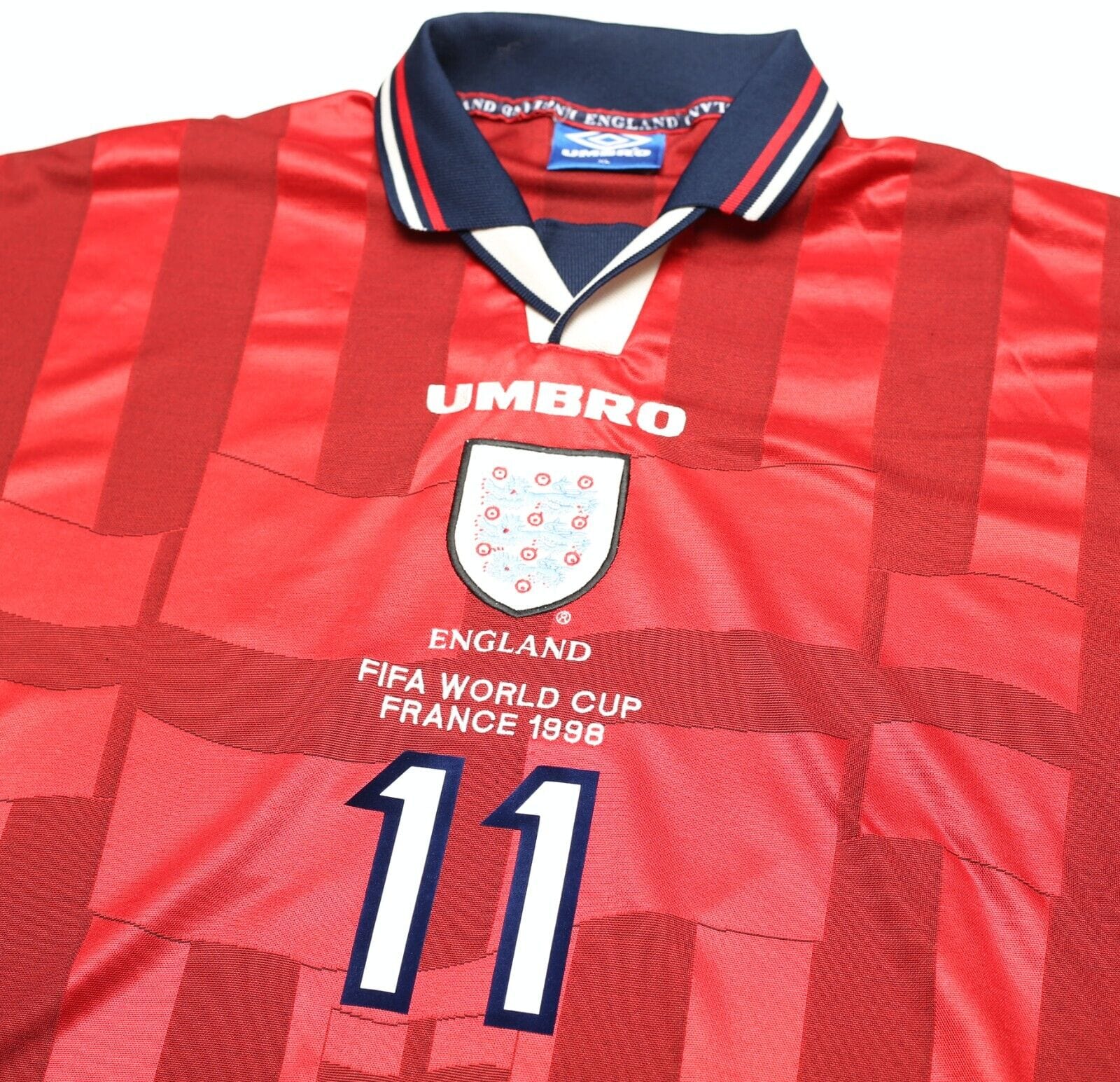 1998 McMANAMAN #11 England Vintage Umbro Away Football Shirt (XL) Play ...