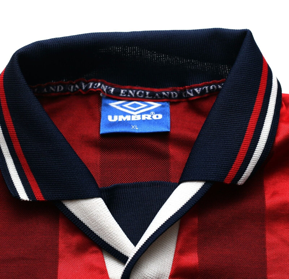 1998 McMANAMAN #11 England Vintage Umbro Away Football Shirt (XL) Play ...