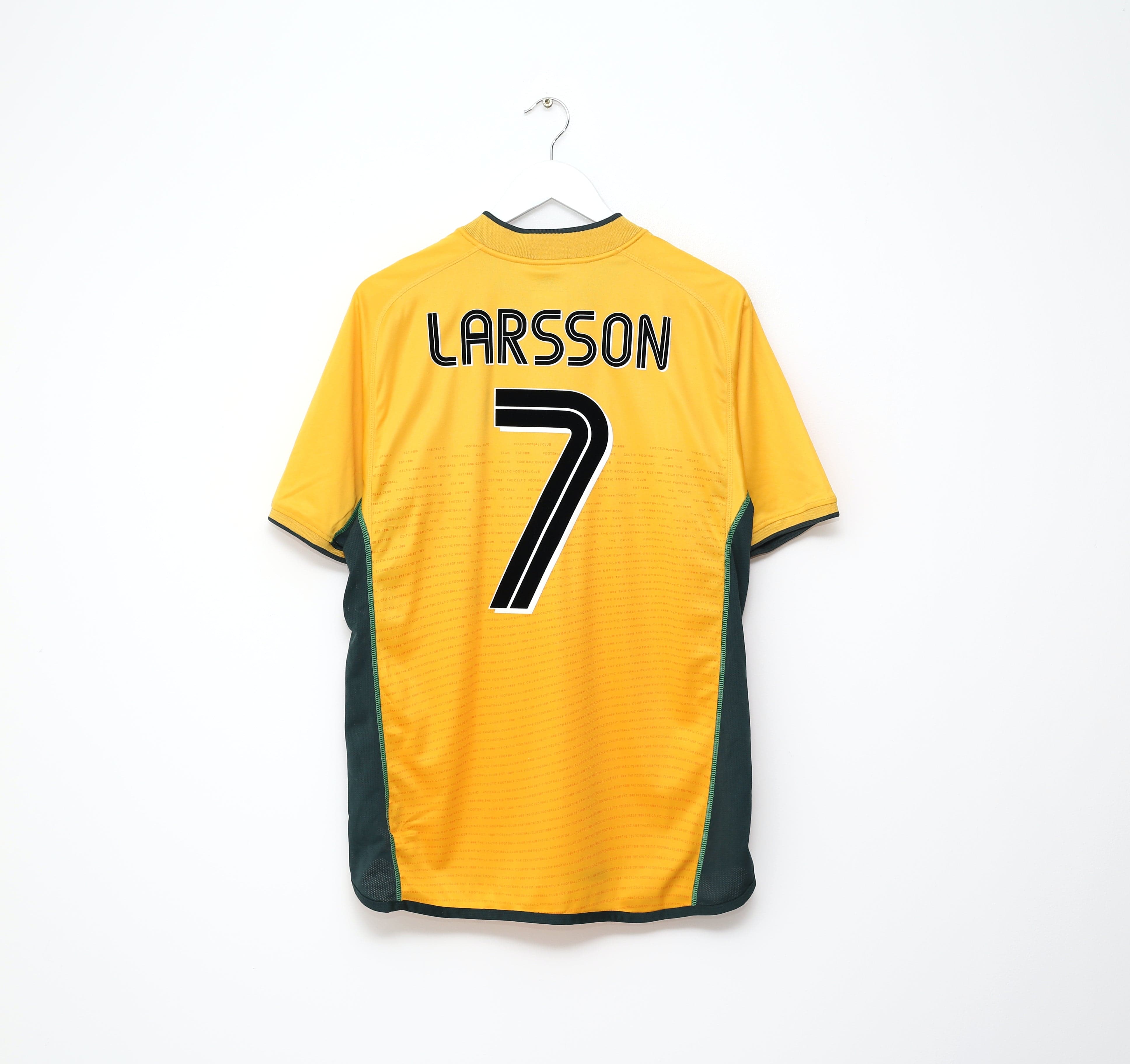 2002/03 LARSSON #7 Celtic Vintage Umbro Away Football Shirt (L ...