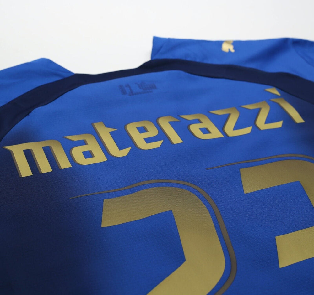 2006 MATERAZZI #23 Italy Vintage PUMA Home Football Shirt (XXL) WC 200 ...