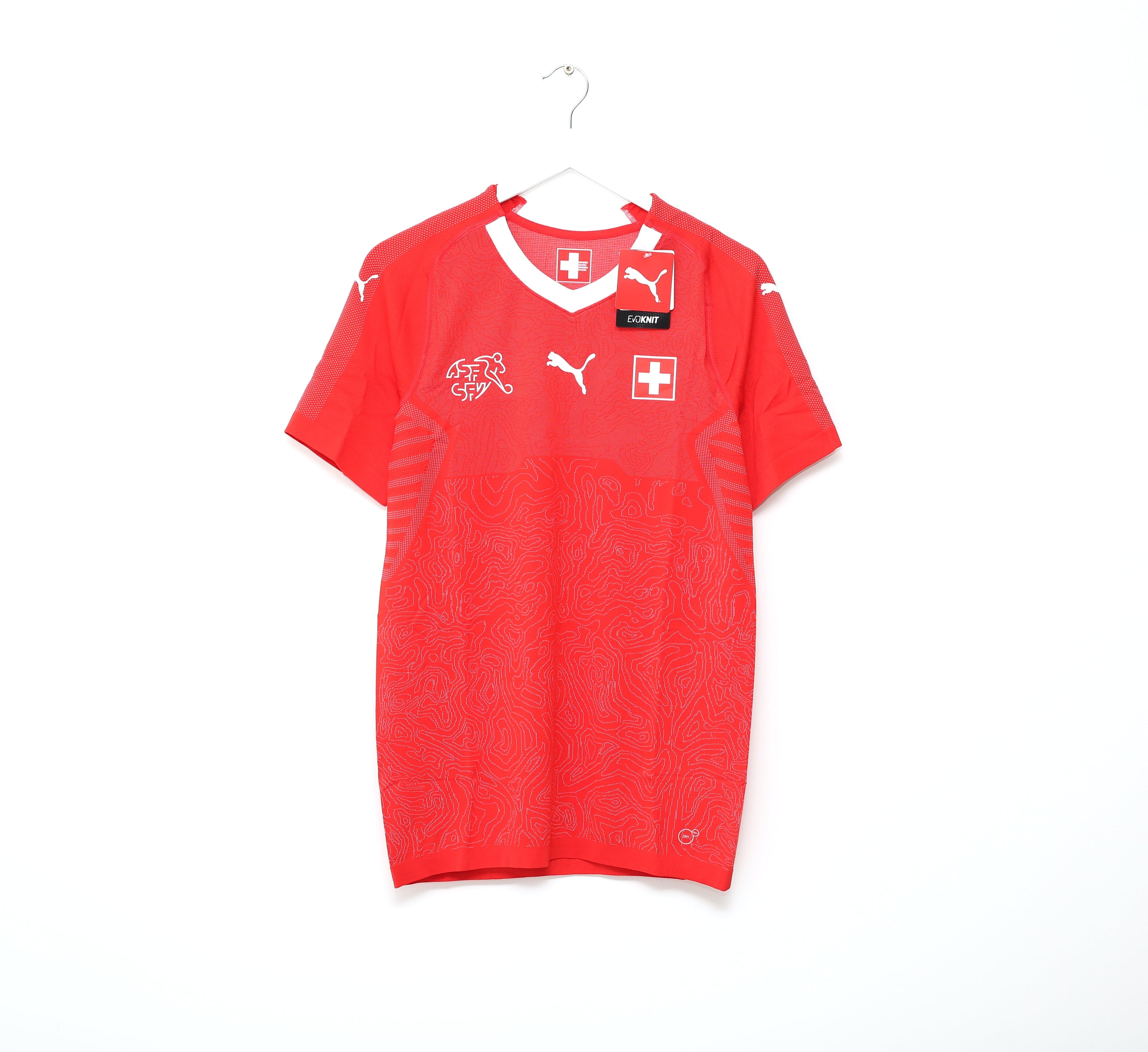 2018/19 SWITZERLAND Vintage PUMA EcoKnit Player Issue Home Football Sh ...